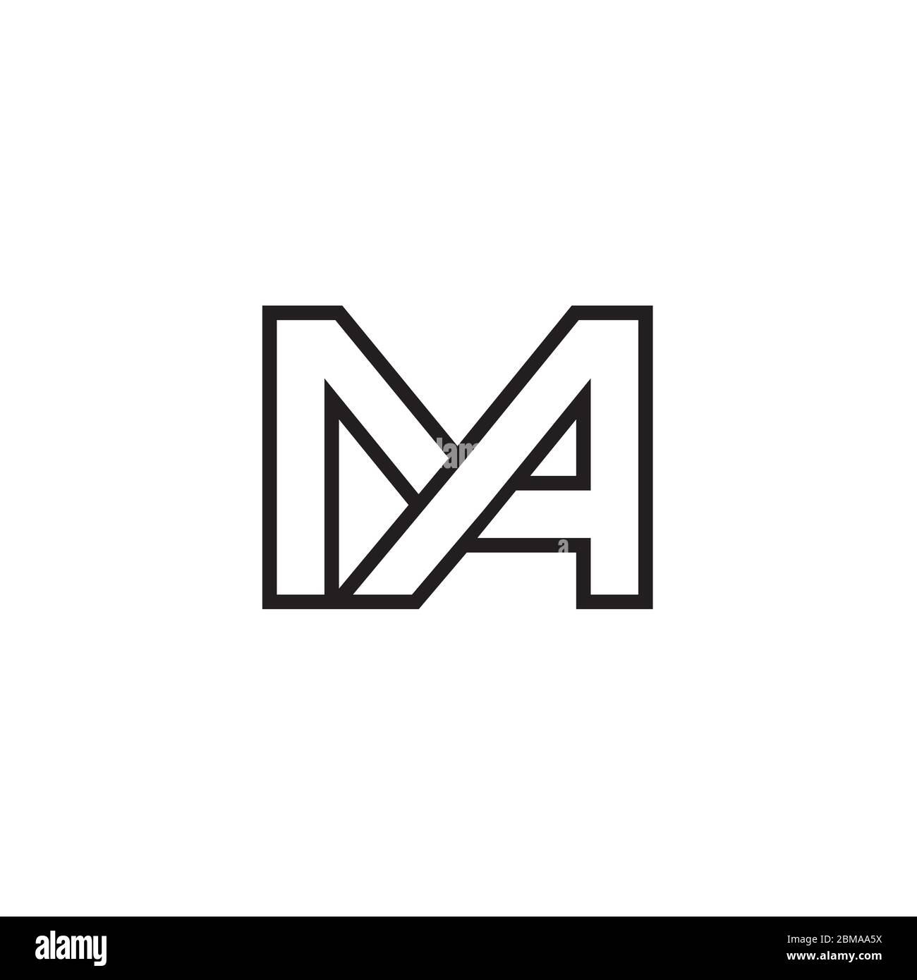 M A initial letter lines logo design vector Stock Vector Image & Art ...