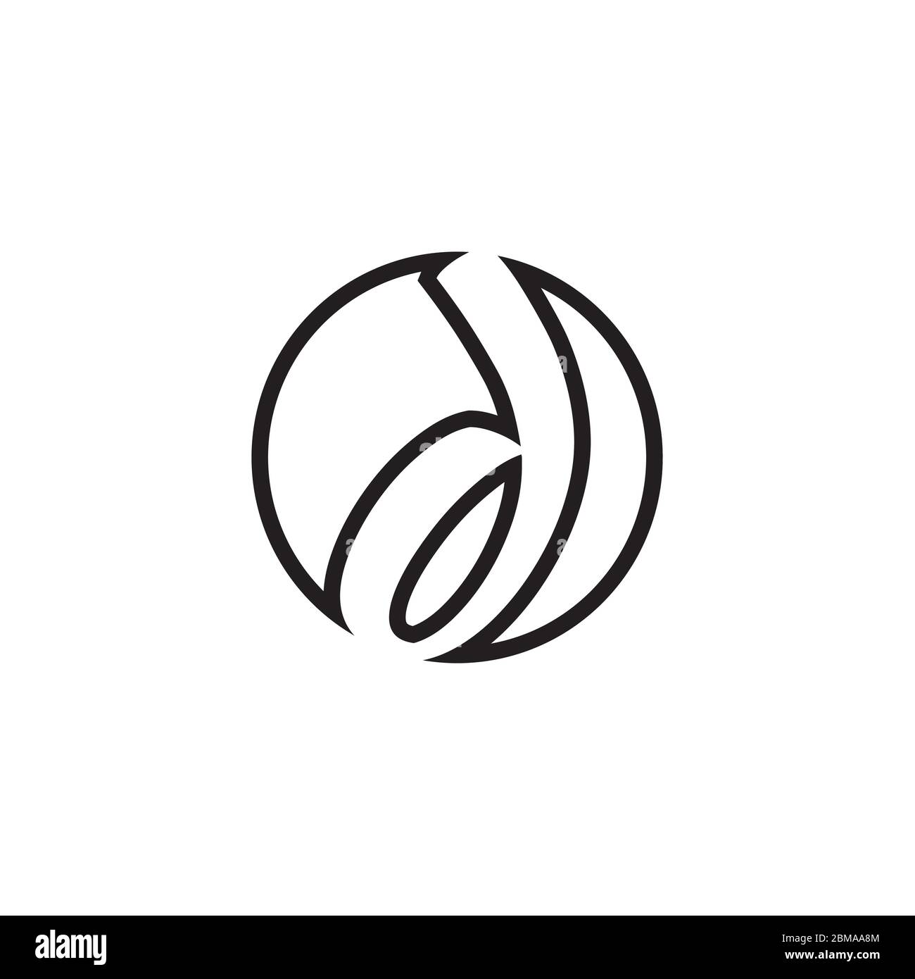lowercase D letter circle lines logo design vector Stock Vector Image ...