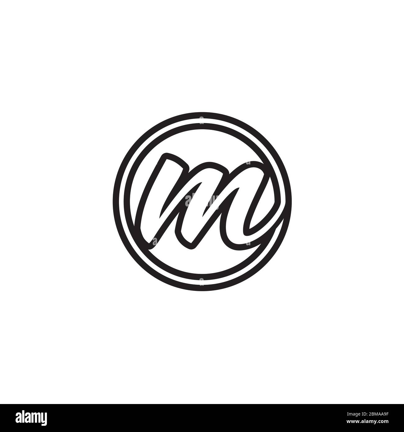 M script letter circle lines logo design vector Stock Vector Image ...