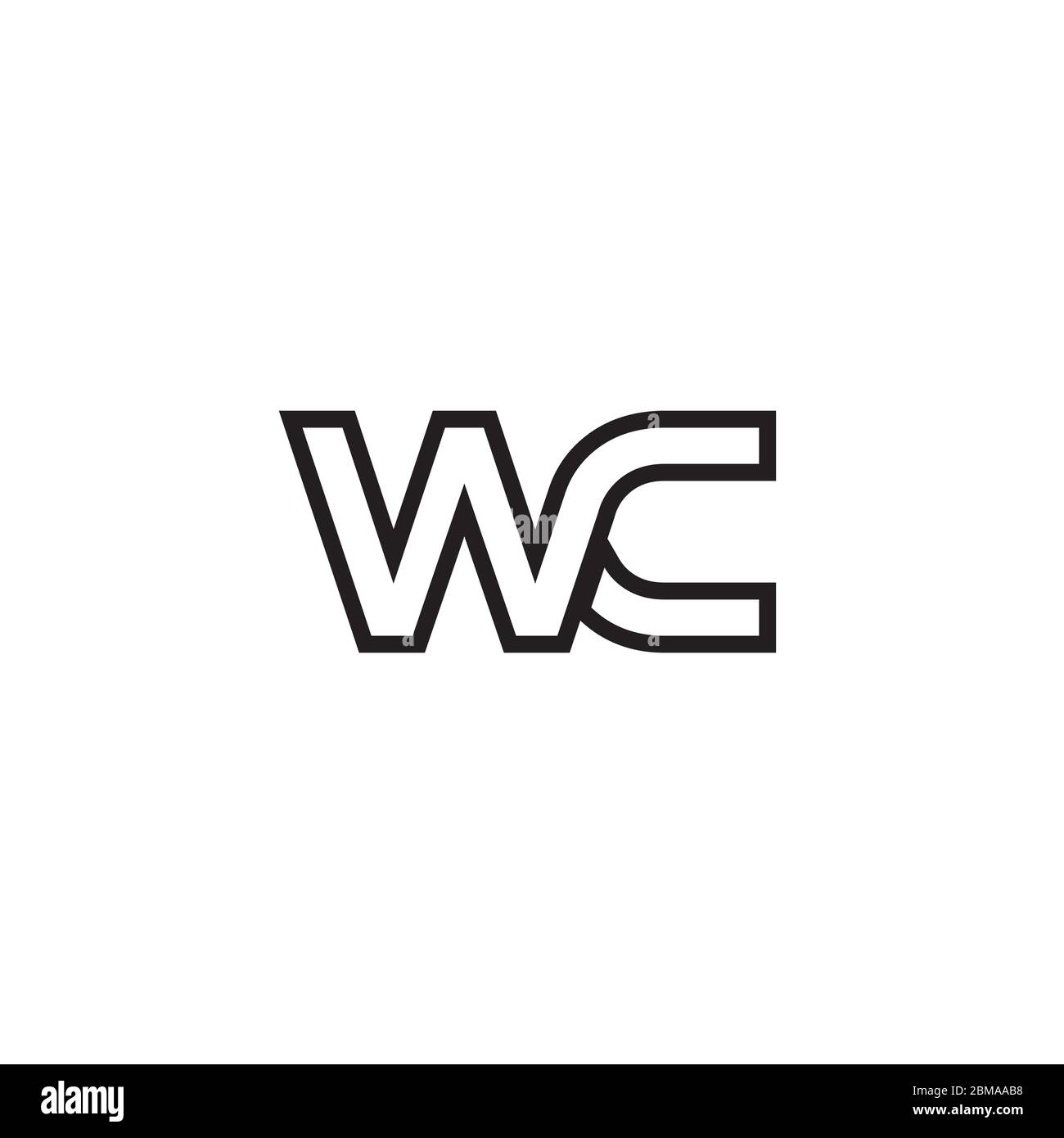 W C initial letter lines logo design vector Stock Vector Image & Art ...