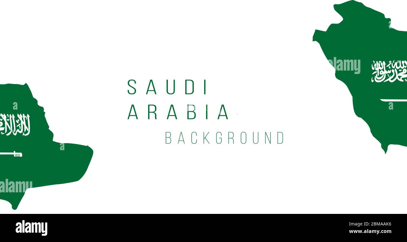 Saudi Arabia flag map background. The flag of the country in the form ...