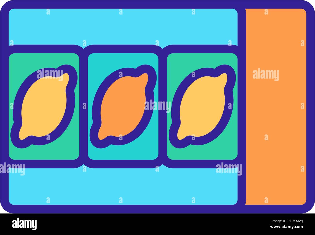 three lemons slot icon vector outline illustration Stock Vector Image ...