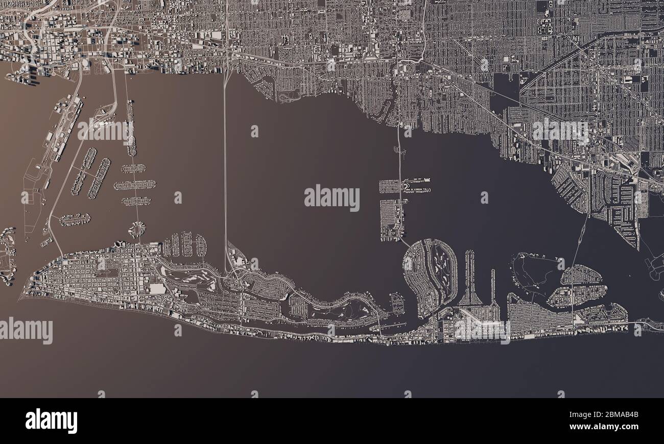 Satellite view of miami map hi-res stock photography and images - Alamy