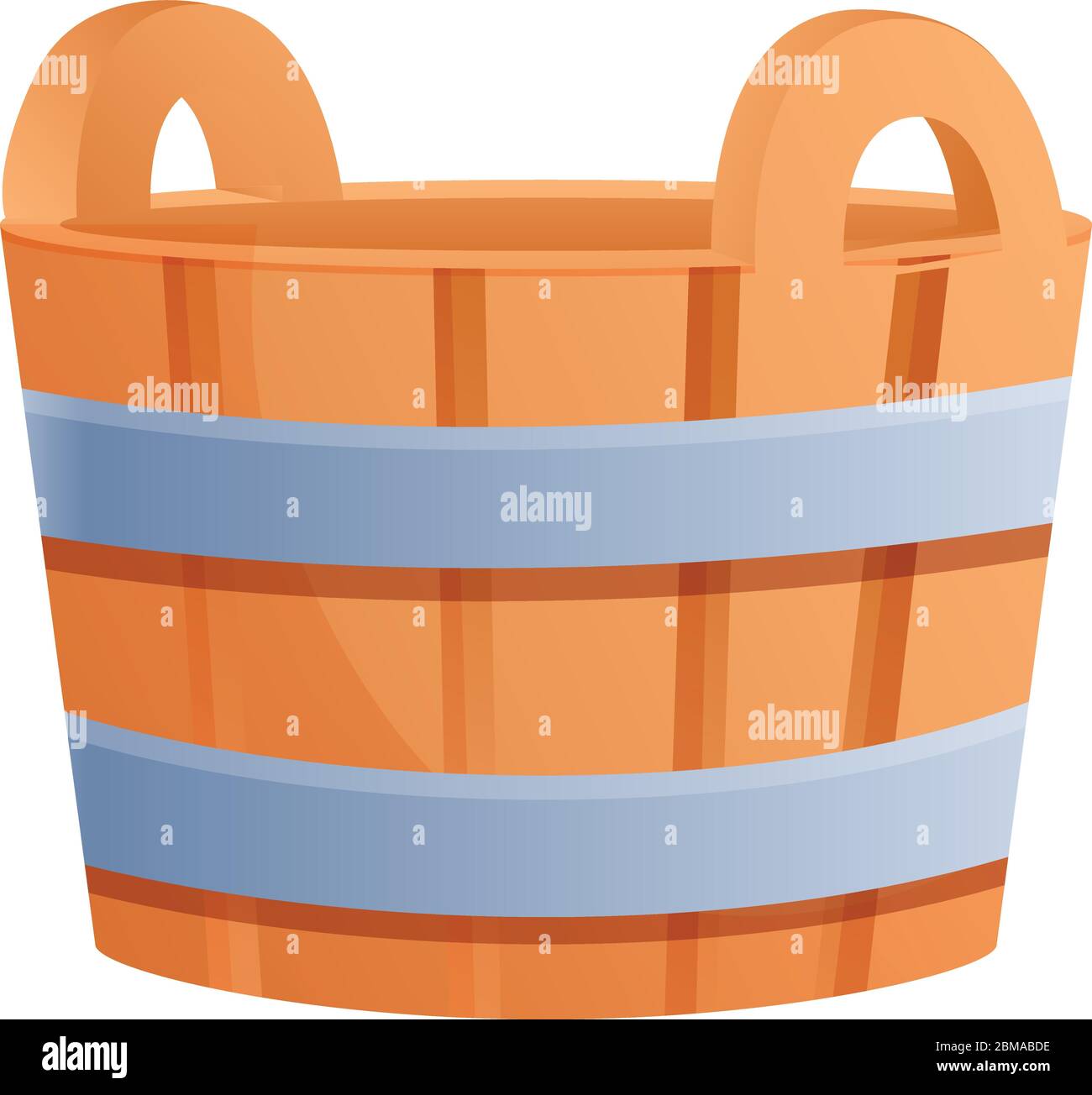 Steel wood bucket icon. Cartoon of steel wood bucket vector icon for ...