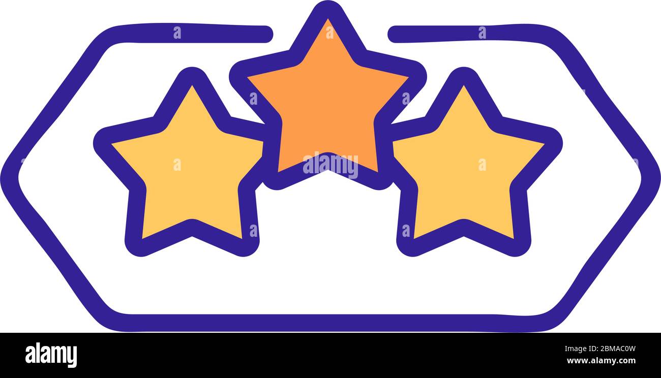 three stars sign icon vector outline illustration Stock Vector Image ...