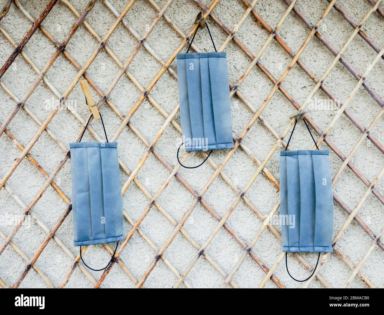 Reusable surgical masks sterilized laid out after being washed Stock ...