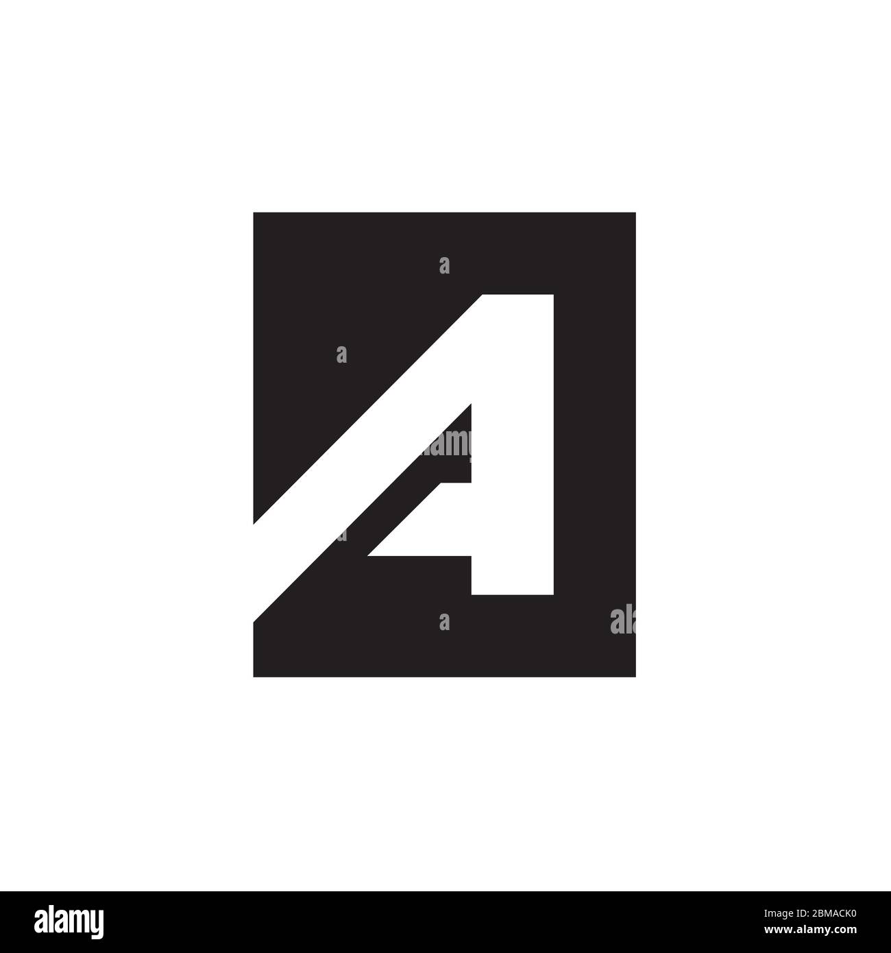 negative spcae letter A on square design vector Stock Vector Image ...