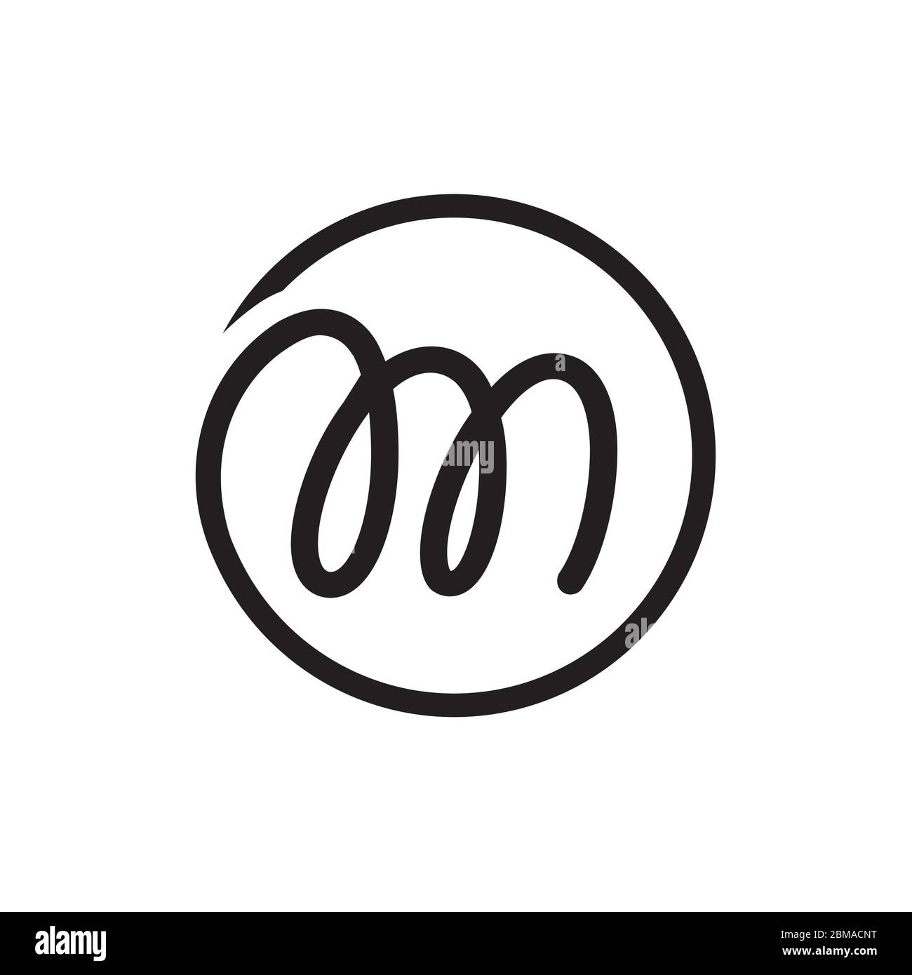 Letter m hand written logo hi-res stock photography and images - Alamy