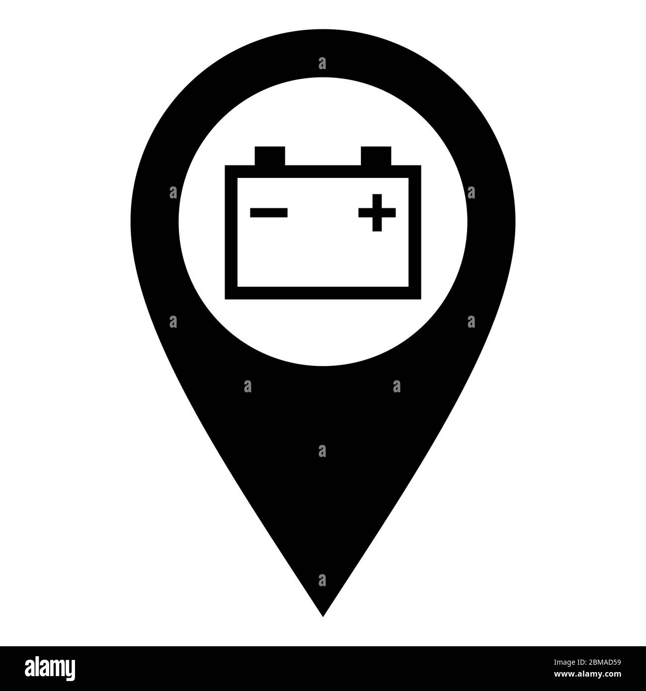 Car battery and location pin Stock Photo - Alamy