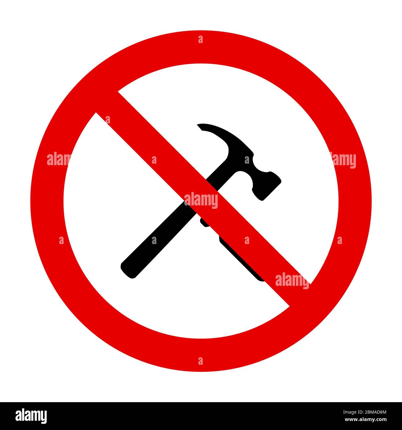 Tools and prohibition sign Stock Photo - Alamy