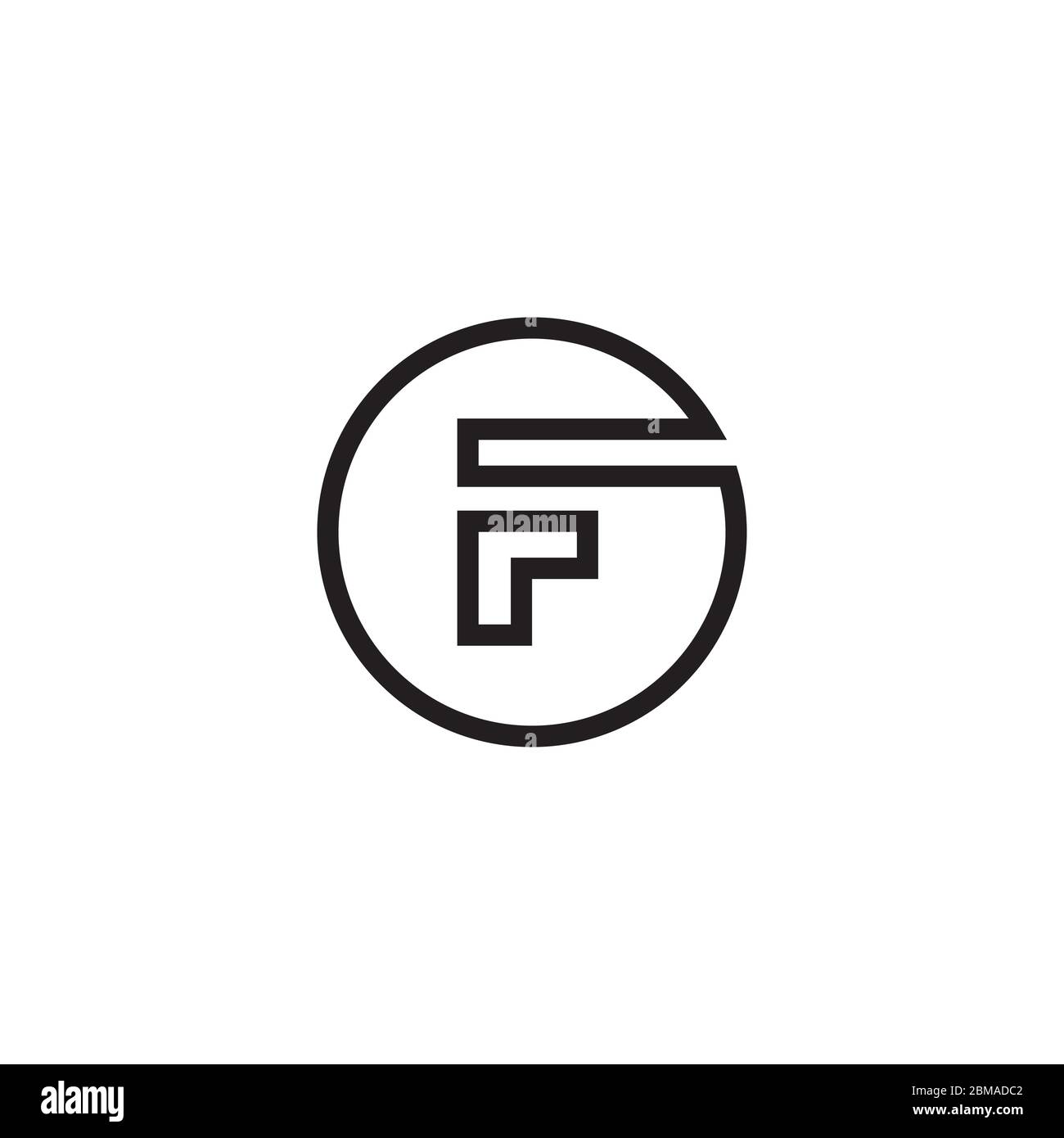 F circle letter lines logo design vector Stock Vector Image & Art - Alamy