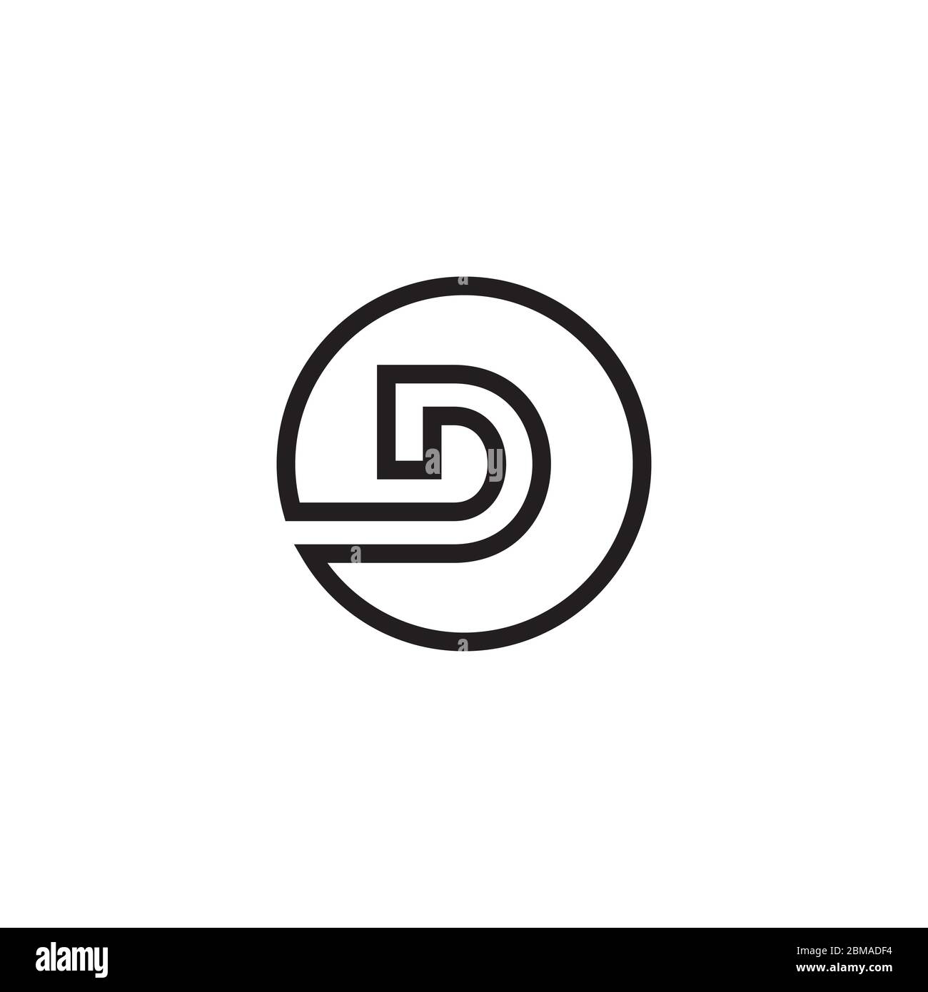 D circle letter lines logo design vector Stock Vector Image & Art - Alamy