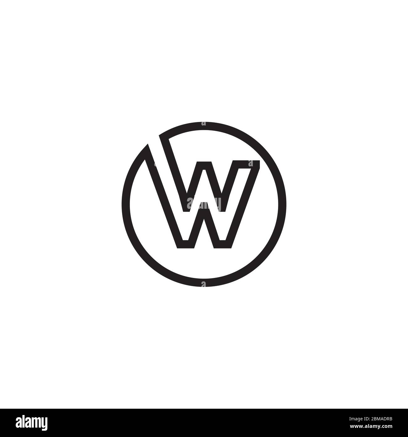 W circle letter lines logo design vector Stock Vector Image & Art - Alamy