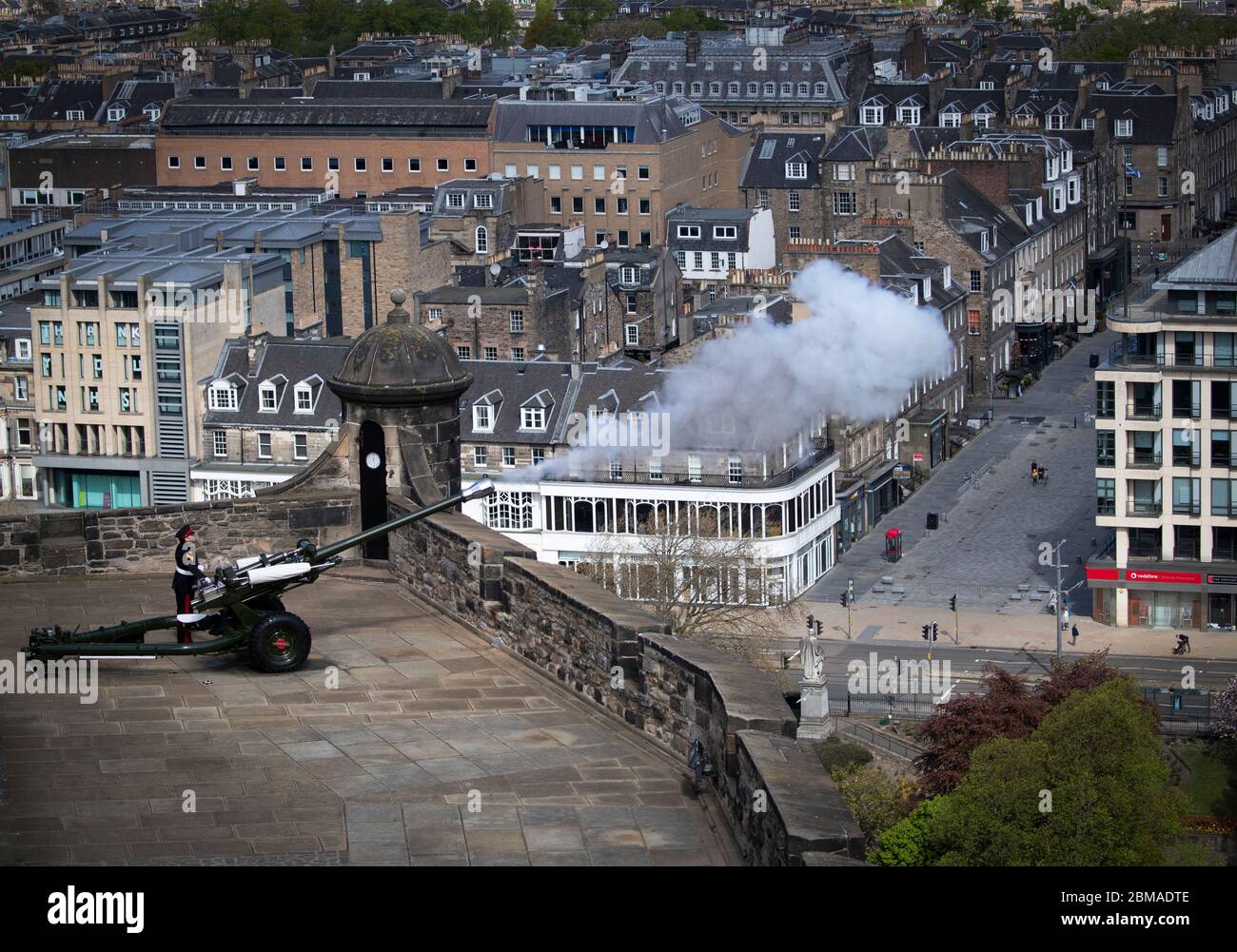 Sergeant David Beveridge fires a Gun Salute from the ramparts of ...