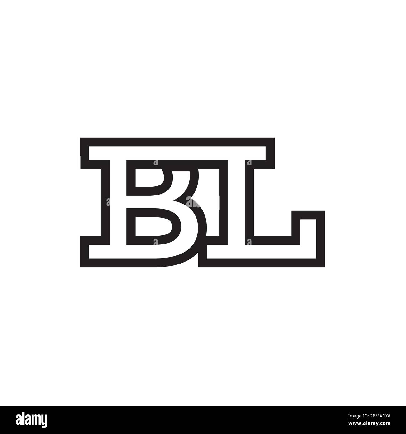 B L letter serif lines logo design vector Stock Vector Image & Art - Alamy