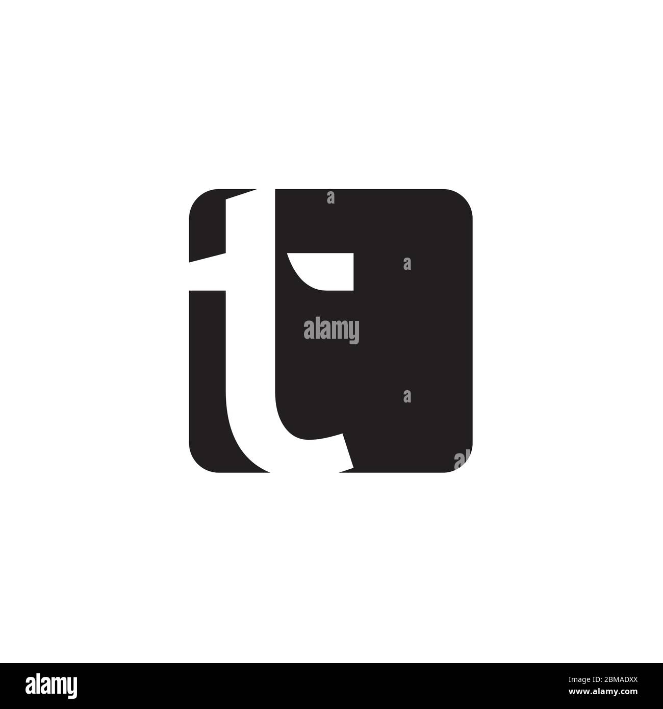 square letter T negative space design vector Stock Vector Image & Art ...