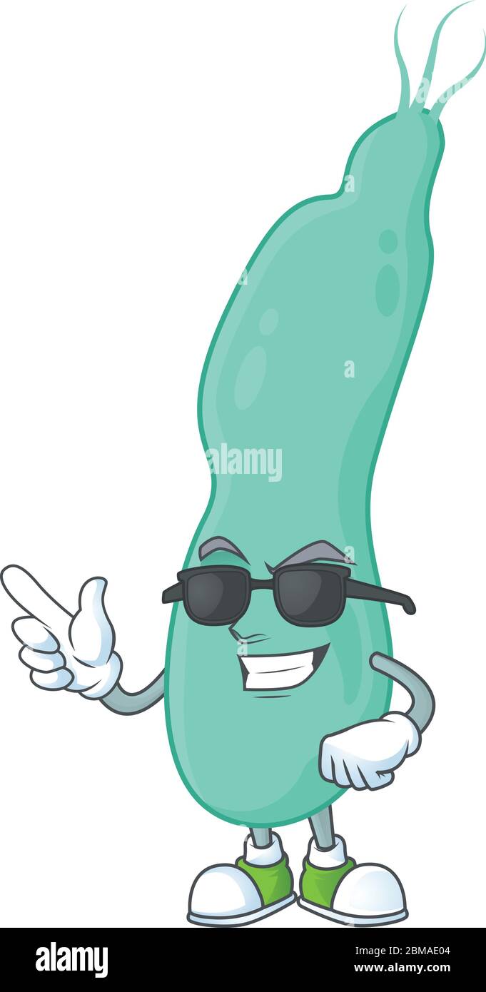 Super cute helicobacter pylory cartoon character wearing black glasses ...