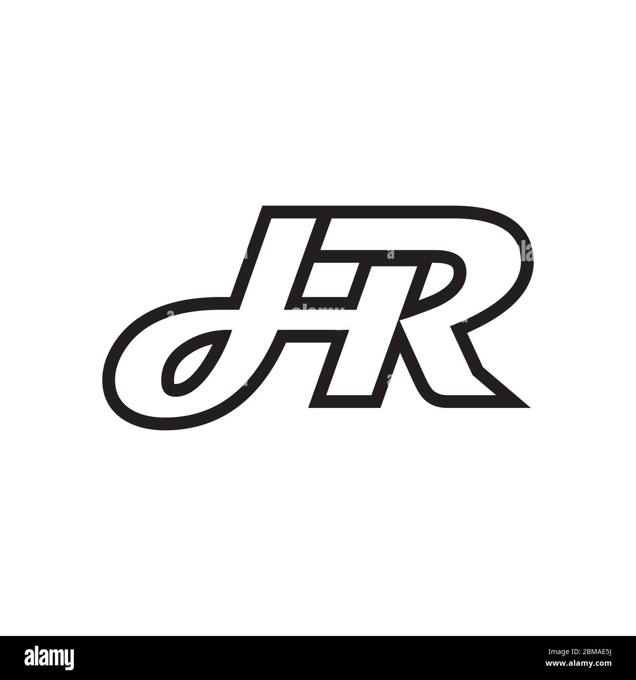 H R script letter lines design vector Stock Vector Image & Art - Alamy