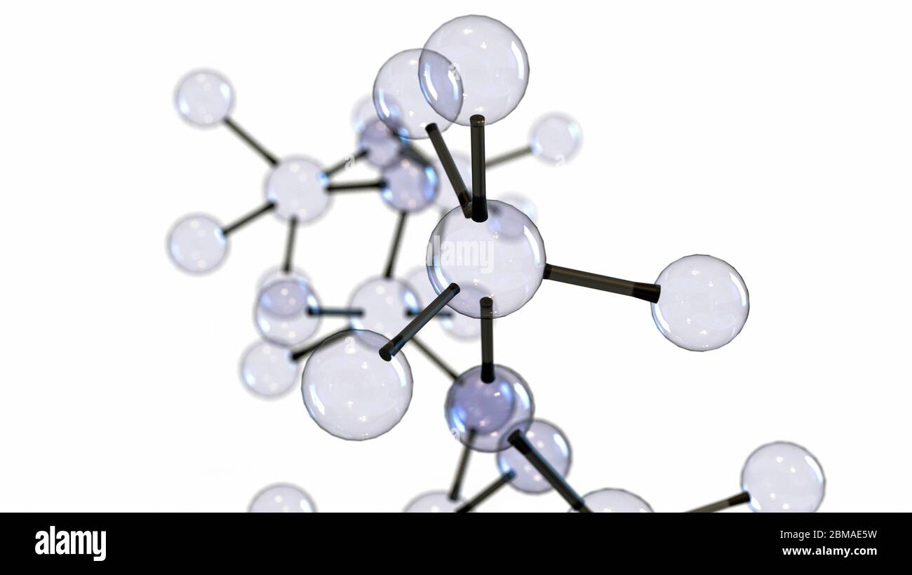 3d rendering of transparent model of the molecule or atom clean ...