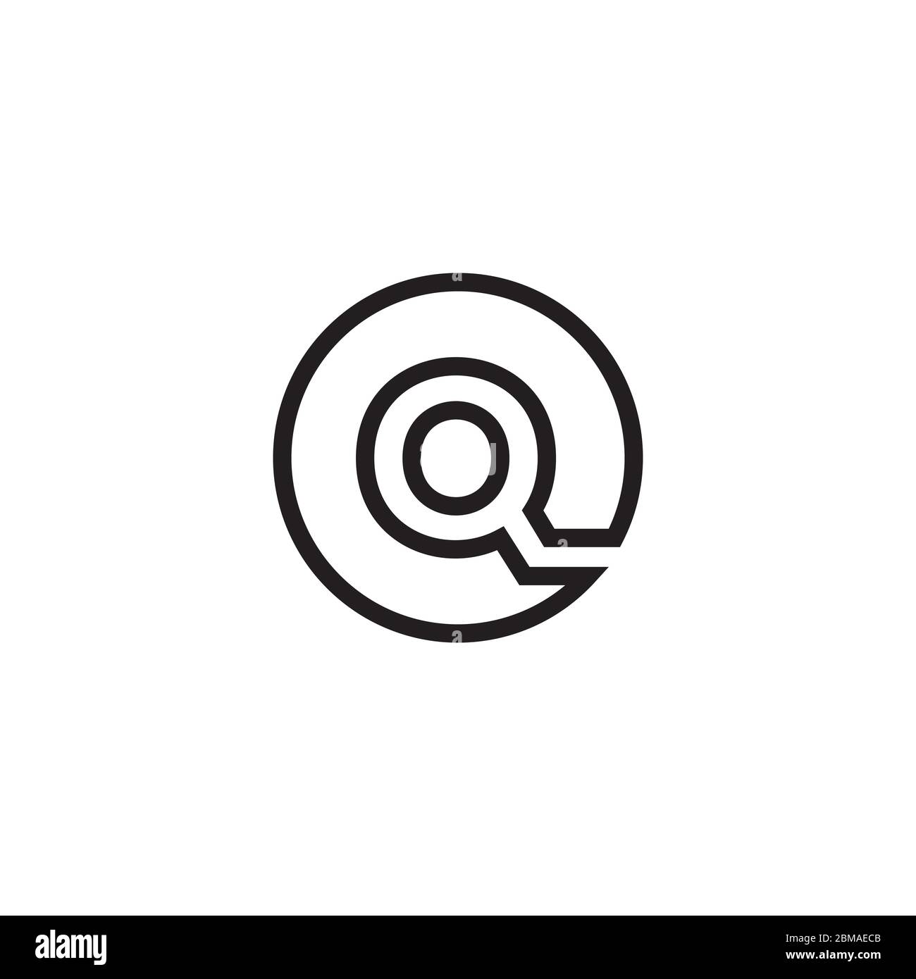 Q circle letter lines logo design vector Stock Vector Image & Art - Alamy