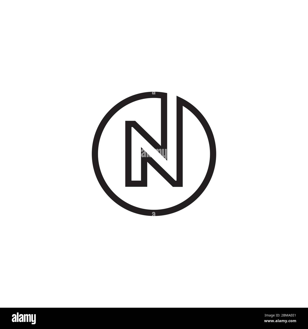 N circle letter lines logo design vector Stock Vector Image & Art - Alamy