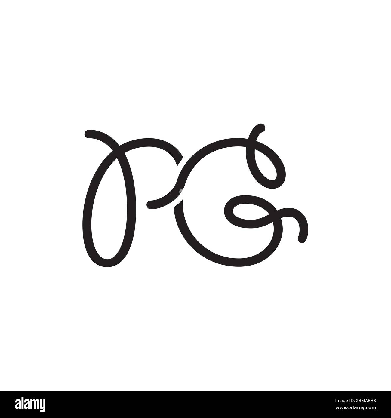 P G script letter logo design vector Stock Vector Image & Art - Alamy