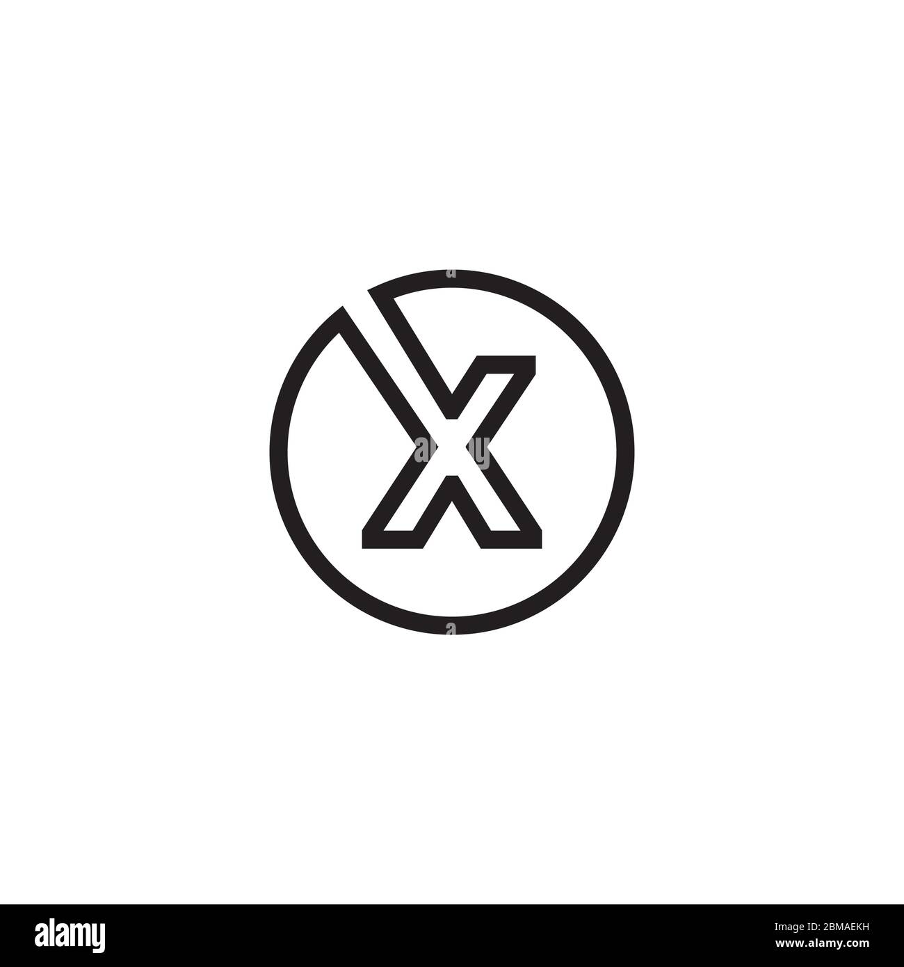 X circle letter lines logo design vector Stock Vector Image & Art - Alamy