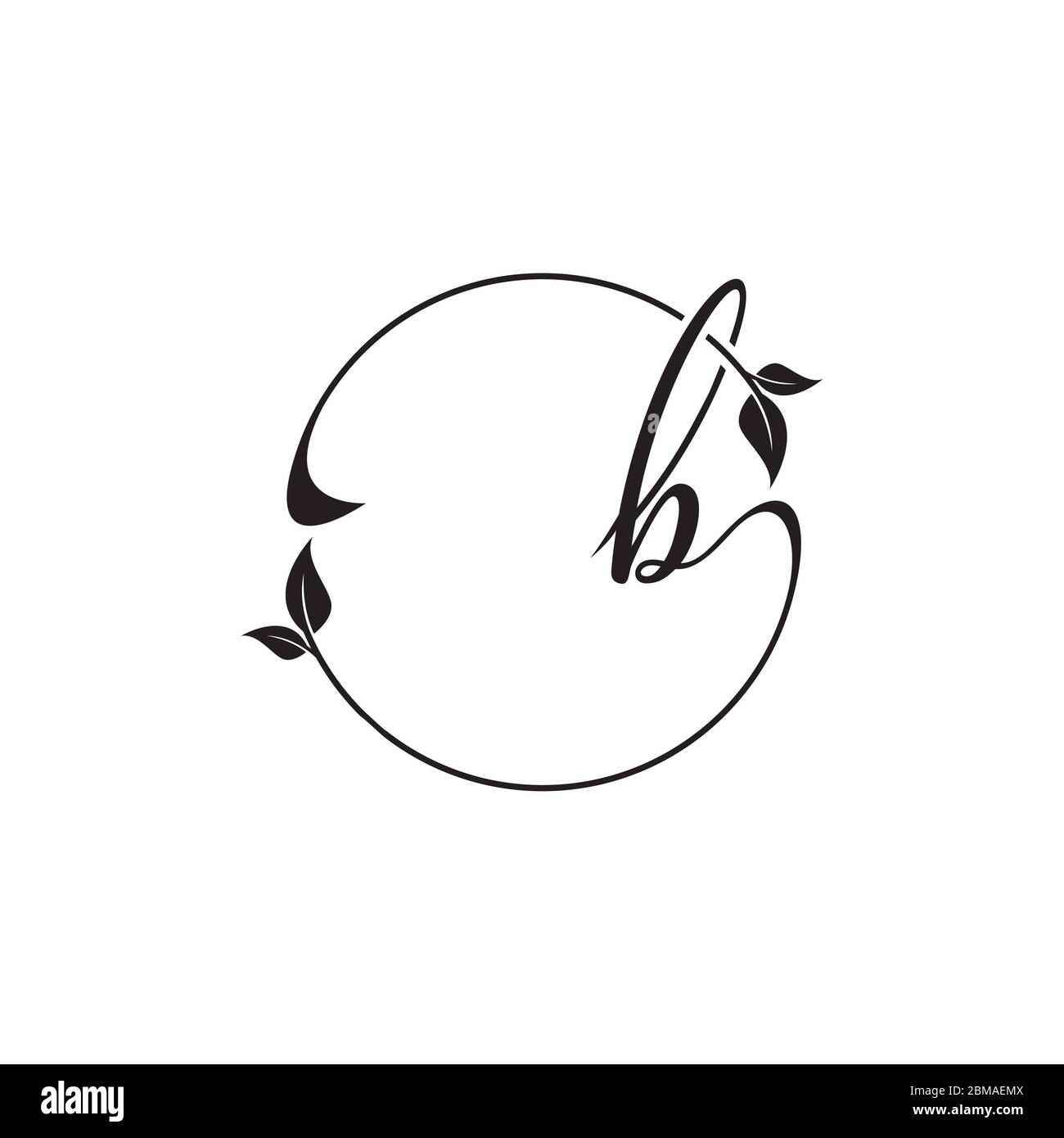 B script leaf circle logo design concept Stock Vector Image & Art - Alamy
