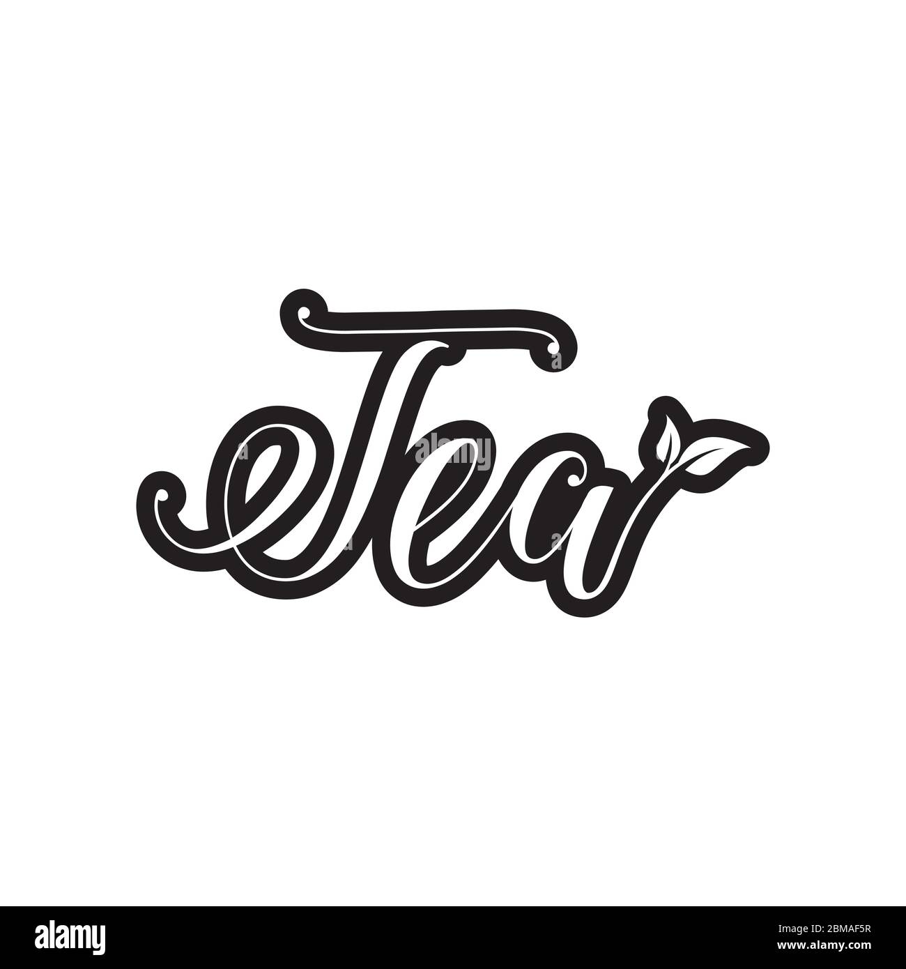 Tea hand written with leaf design concept Stock Vector Image & Art - Alamy