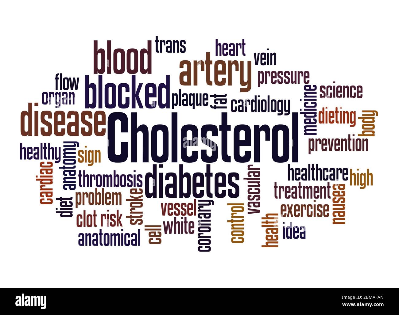 Cholesterol word cloud concept on white background Stock Photo - Alamy