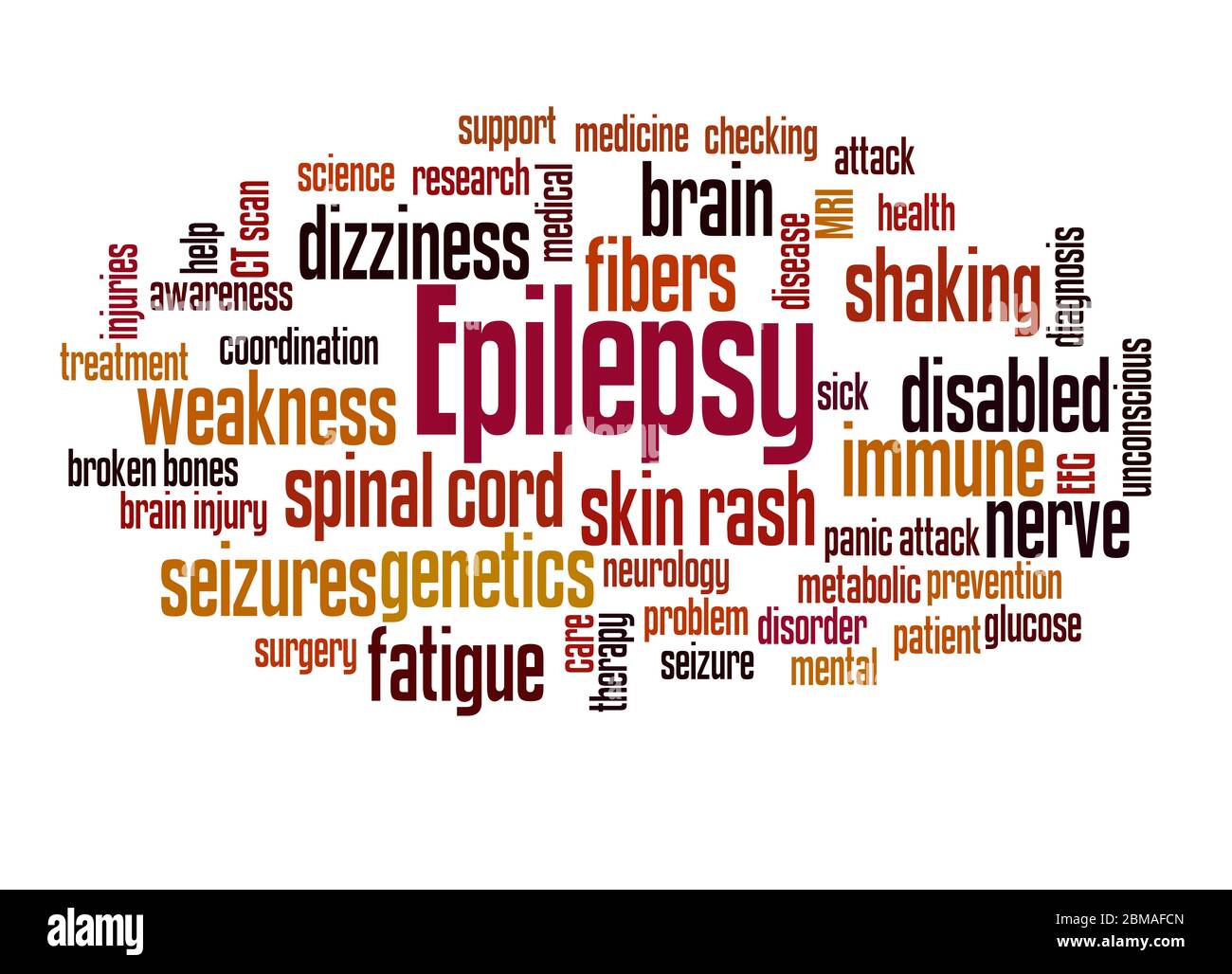 Epilepsy word cloud concept on white background Stock Photo - Alamy