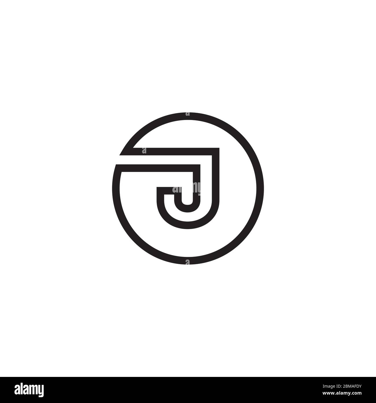 J circle letter lines logo design vector Stock Vector Image & Art - Alamy