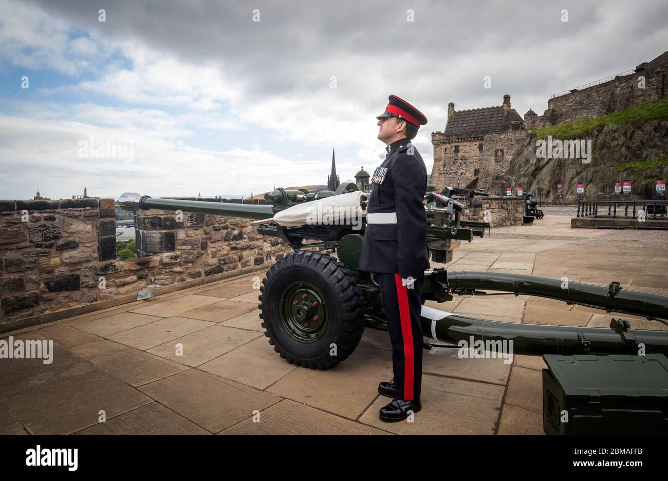Sergeant David Beveridge prepares to fire a Gun Salute from the ...