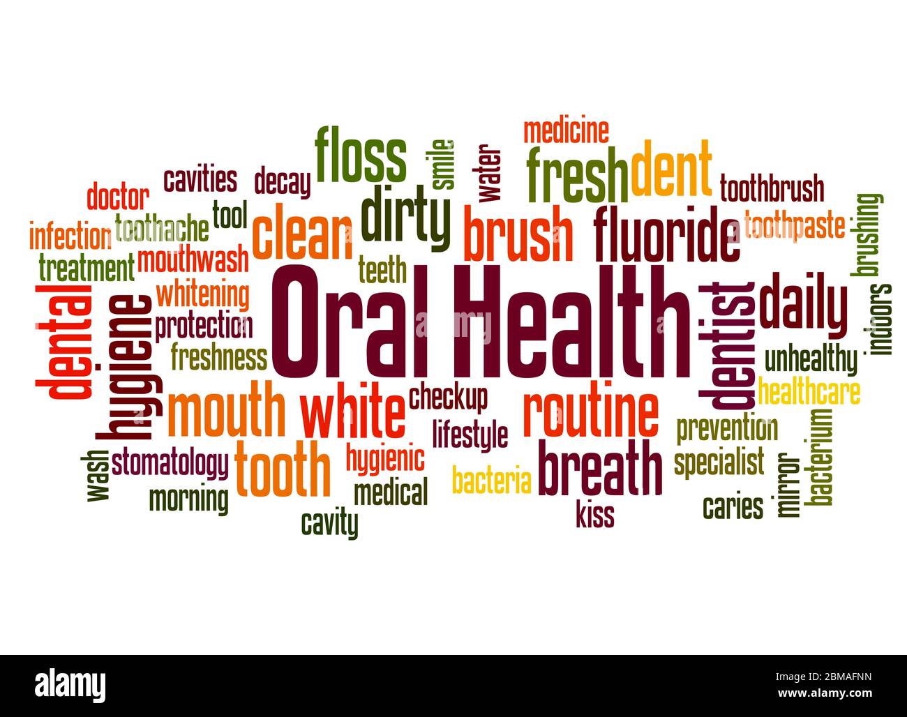 Oral Health word cloud concept on white background Stock Photo - Alamy