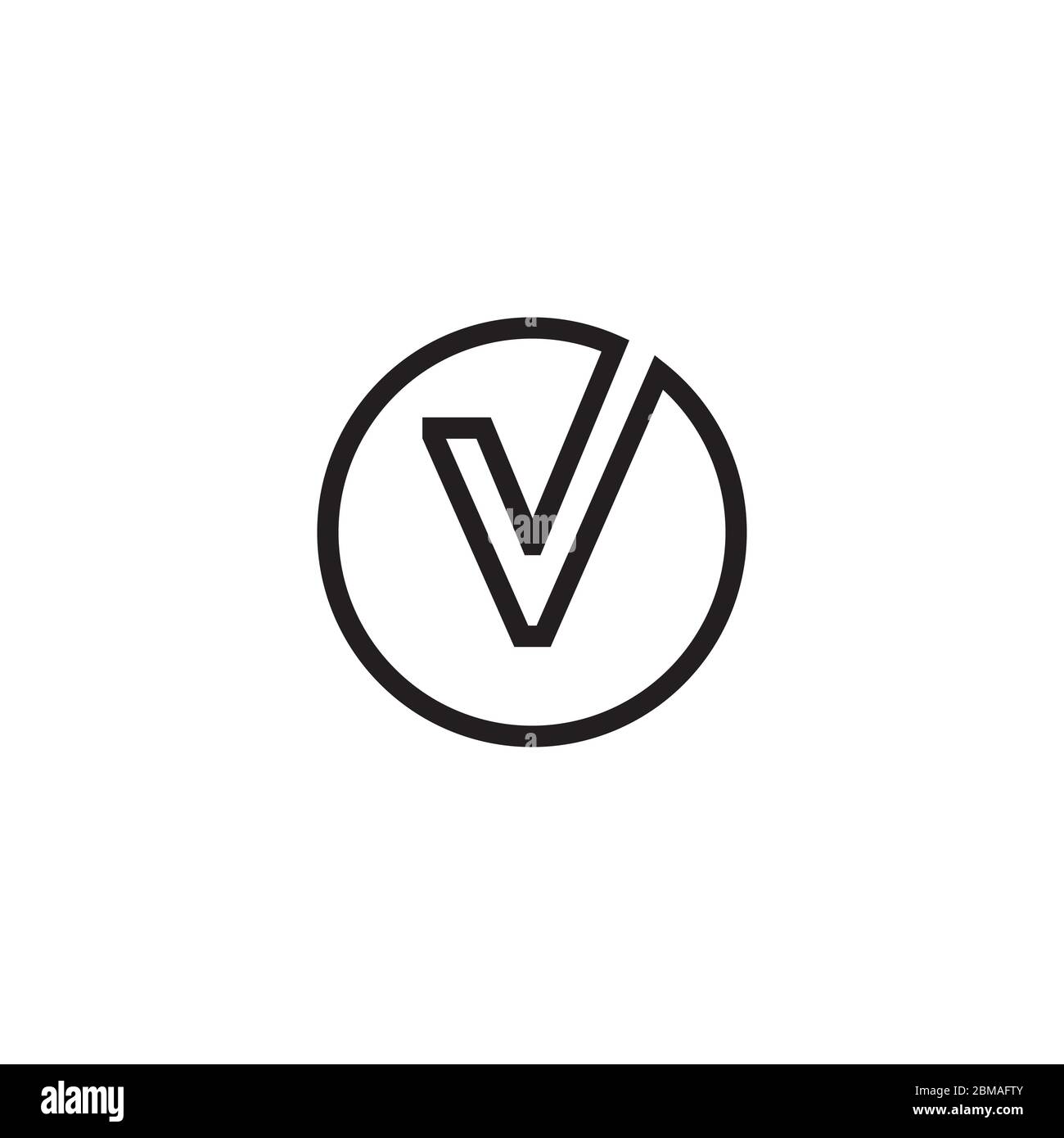 V circle letter lines logo design vector Stock Vector Image & Art - Alamy