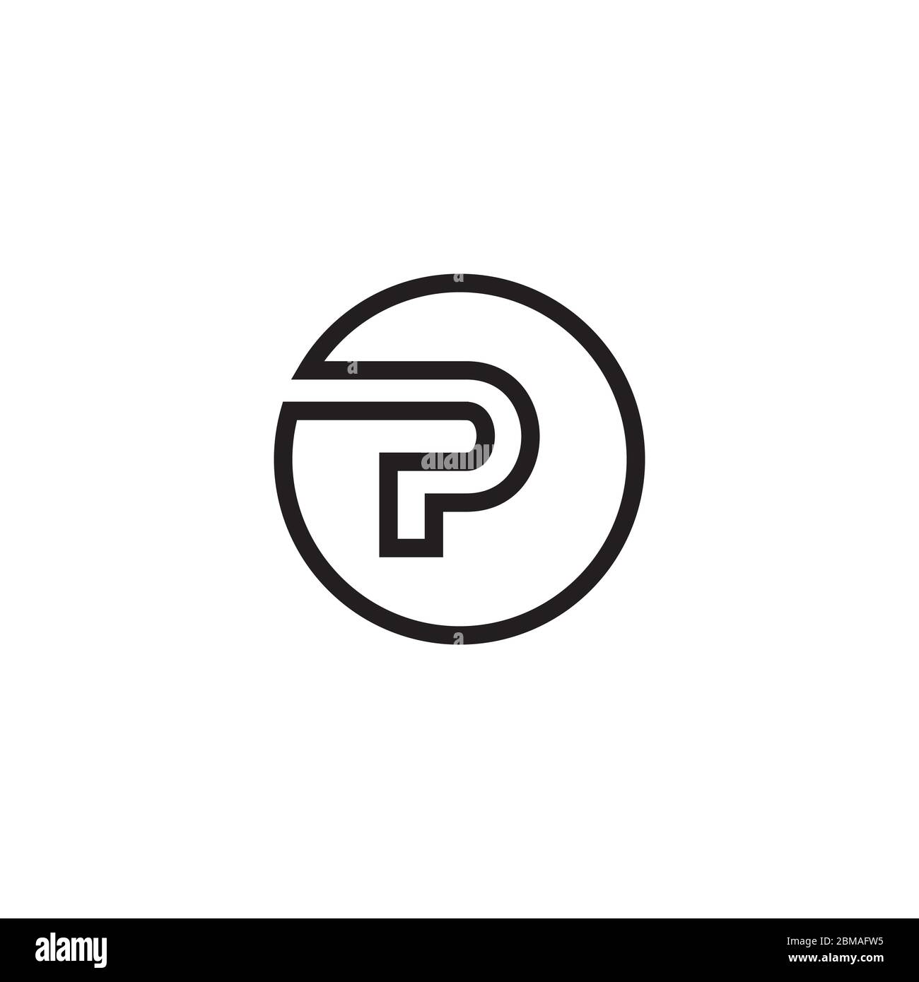 P circle letter lines logo design vector Stock Vector Image & Art - Alamy