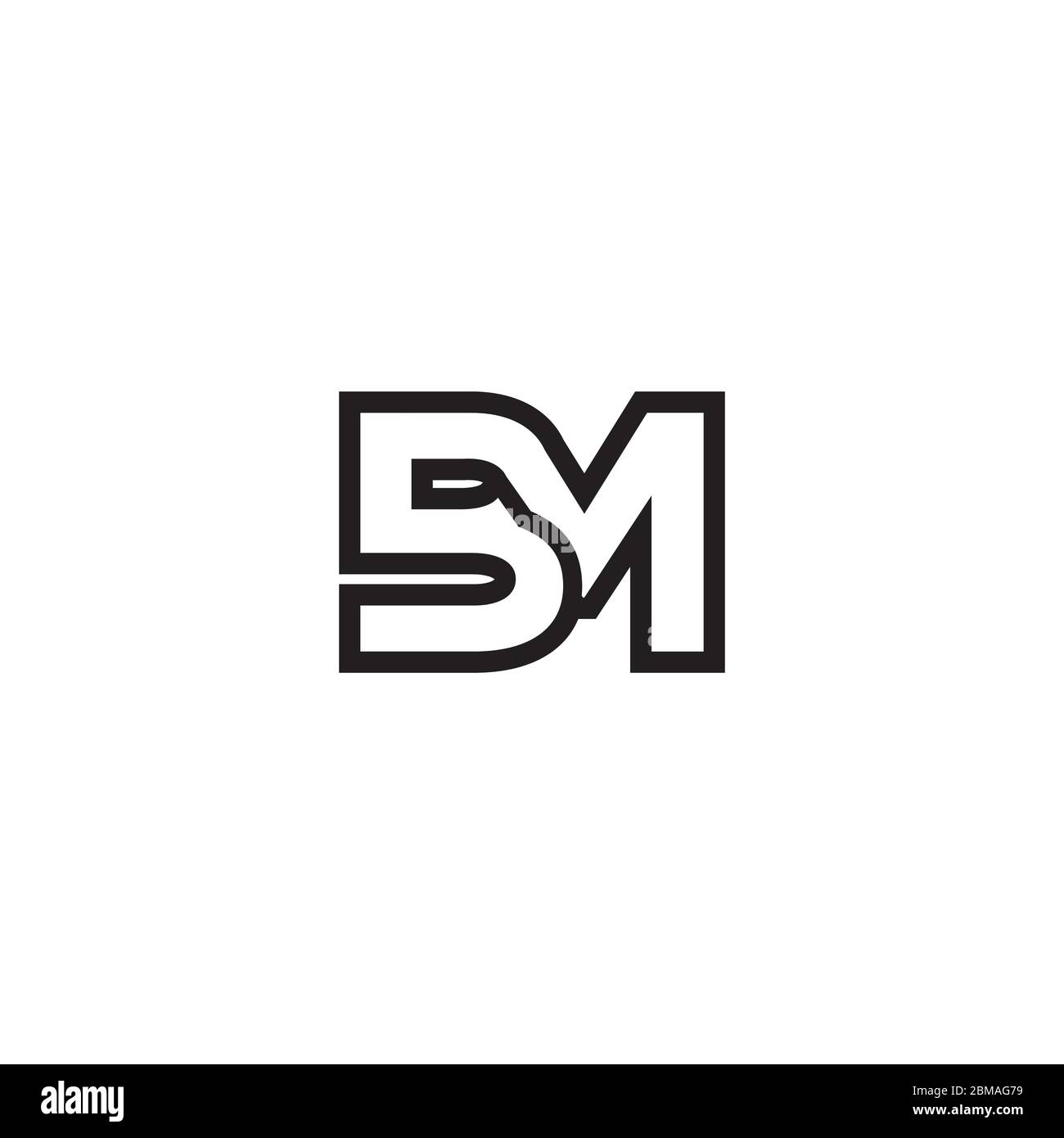 B M lines letter logo design vector Stock Vector Image & Art - Alamy