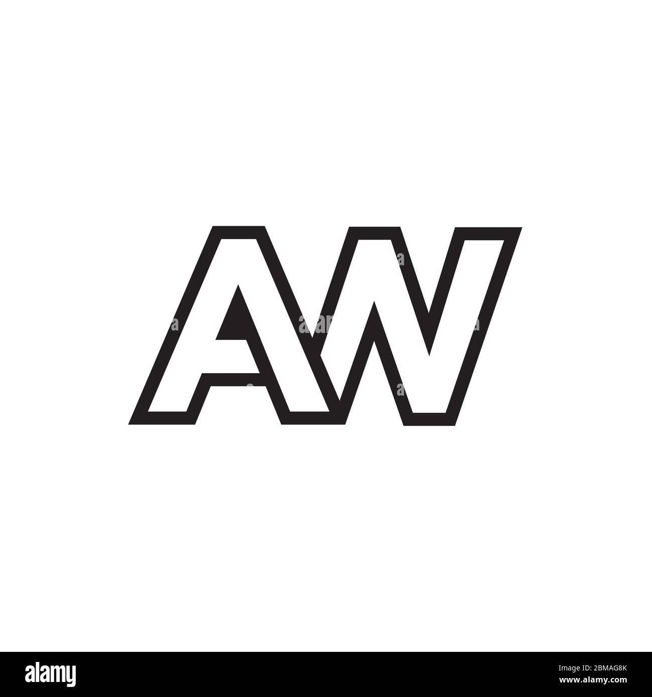 Aw minimal logo design Cut Out Stock Images & Pictures - Alamy