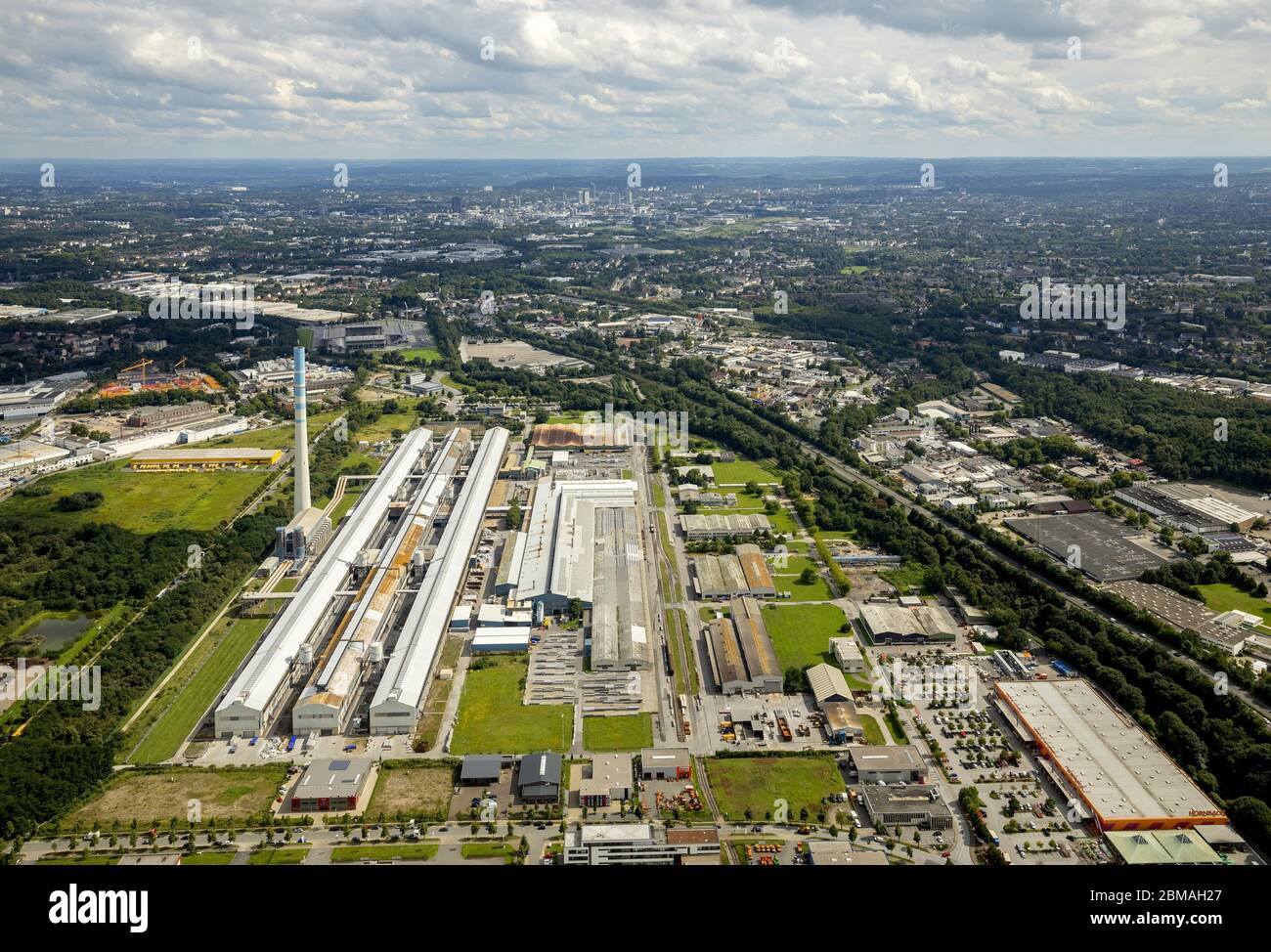 , production halls on the premises of TRIMET Aluminium SE at ...