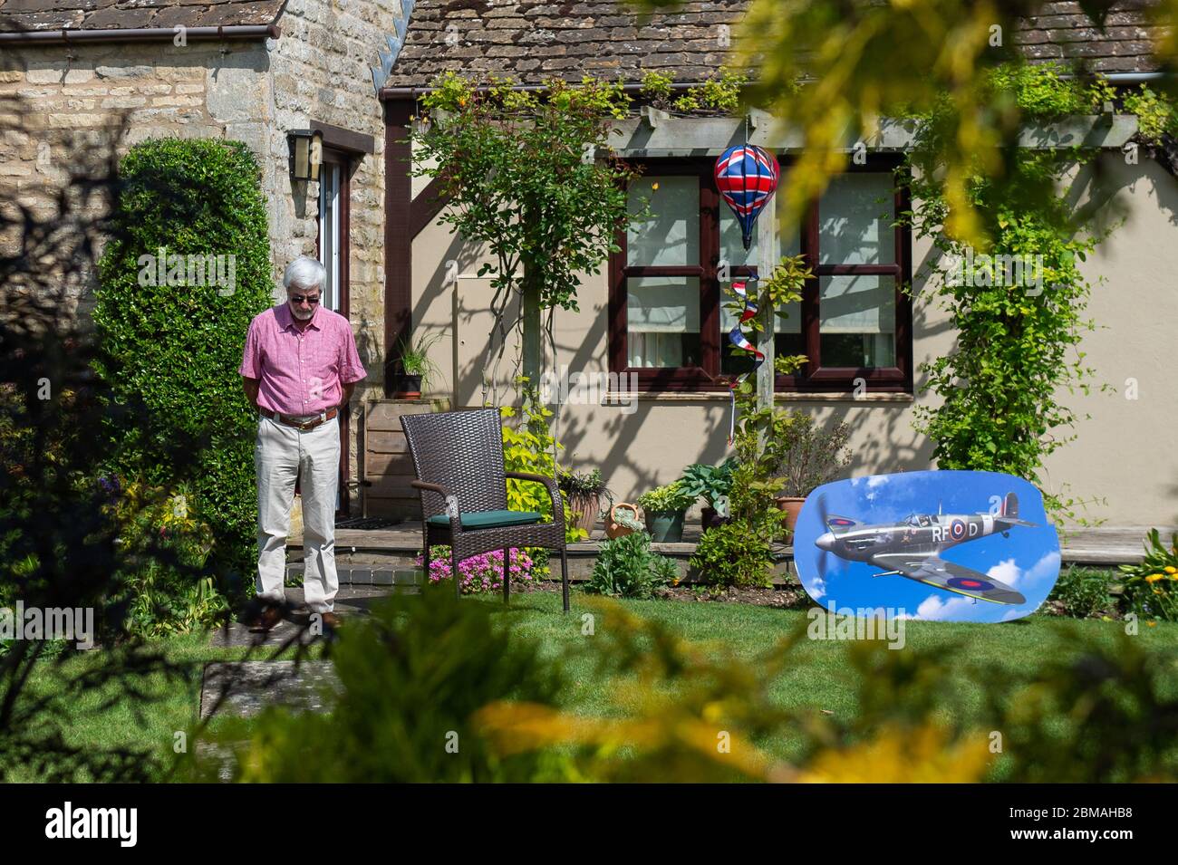 John Conder observes a two-minute silence in his garden in Helpston ...