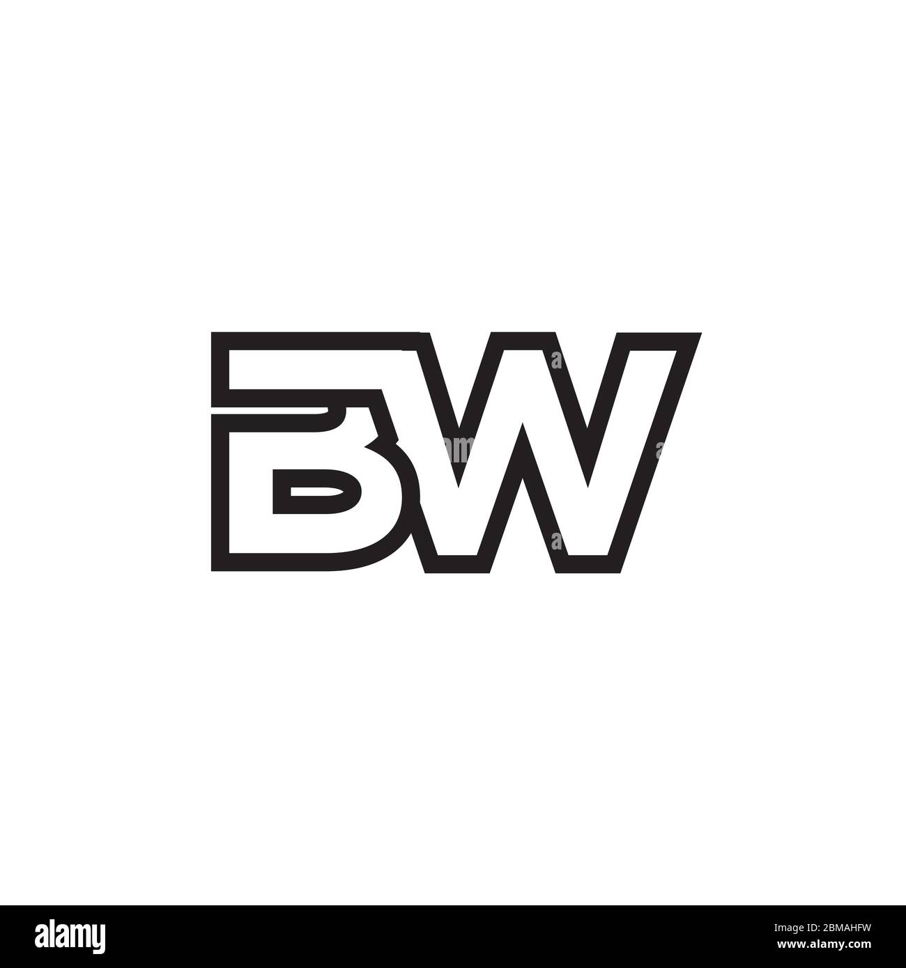 B W lines letter logo design vector Stock Vector Image & Art - Alamy