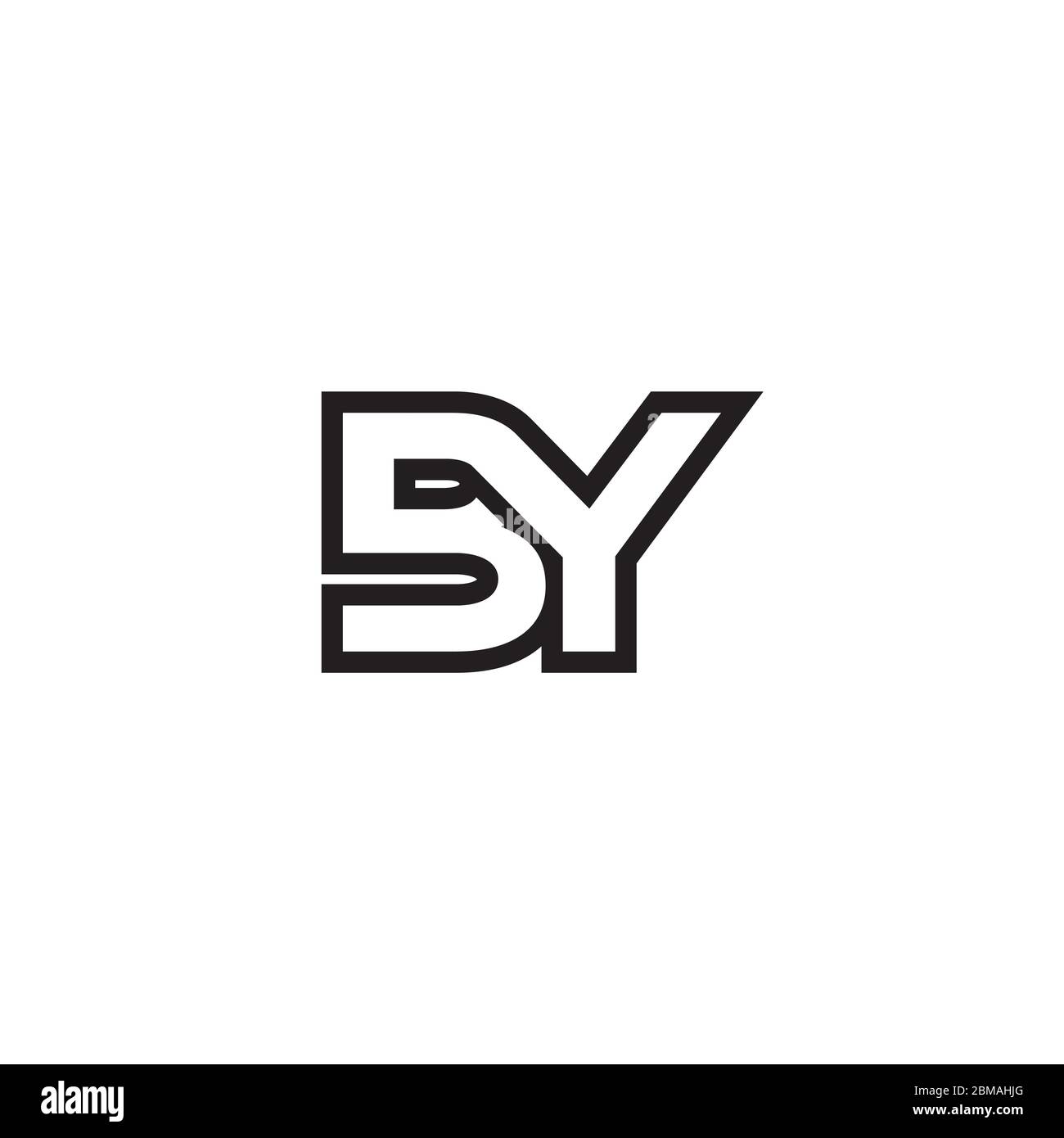 B Y lines letter logo design vector Stock Vector Image & Art - Alamy