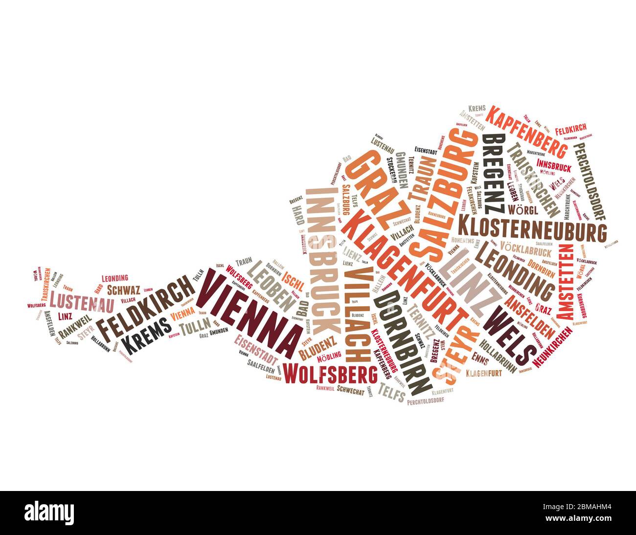 Austria cities word cloud concept on white background Stock Photo - Alamy