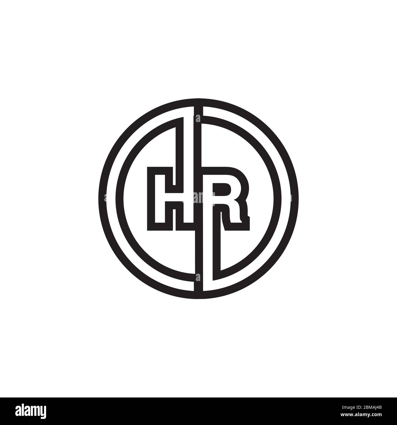 circle lines H R letter icon vector Stock Vector Image & Art - Alamy