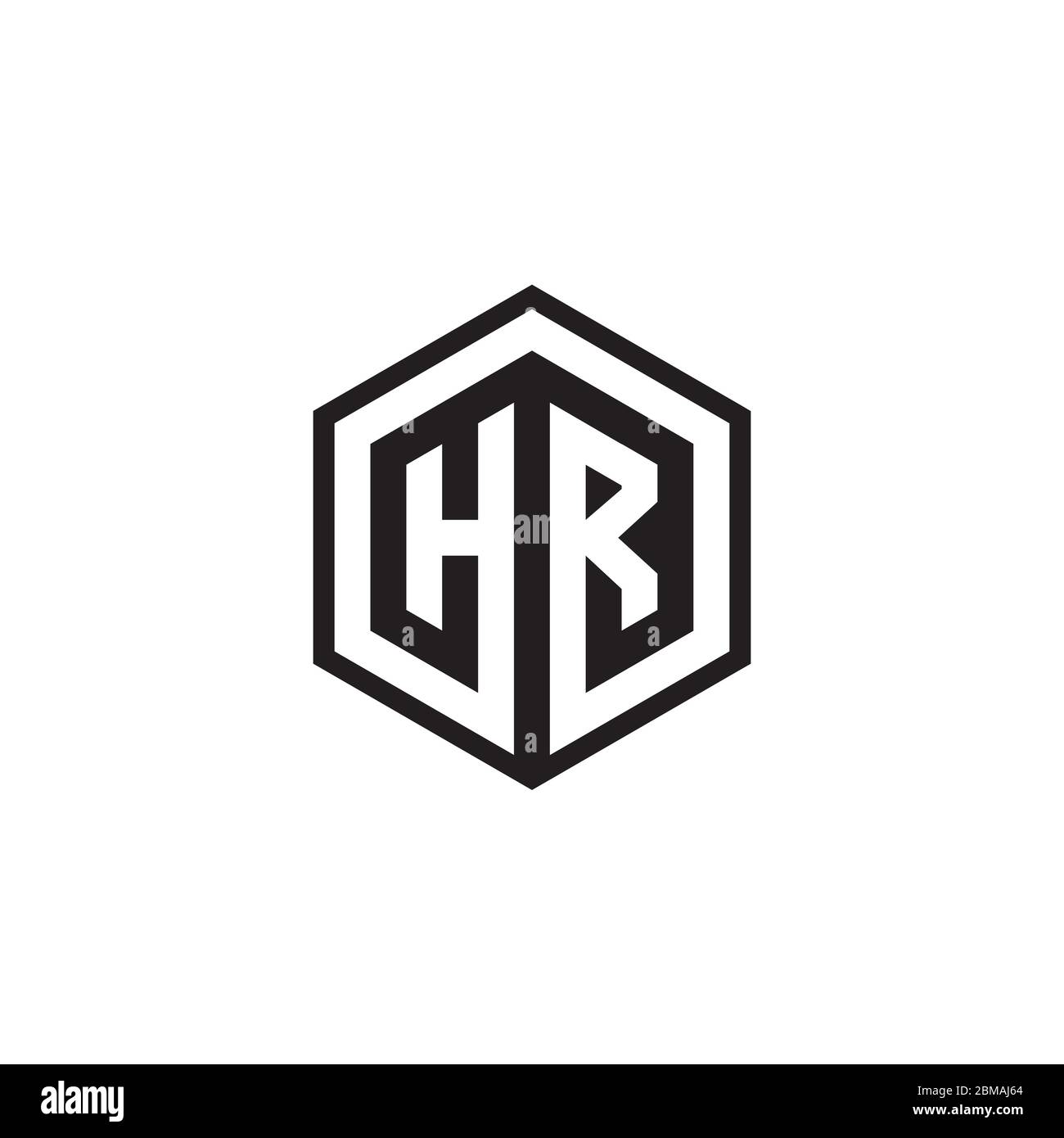 H R hexagon letter logo design concept Stock Vector Image & Art - Alamy