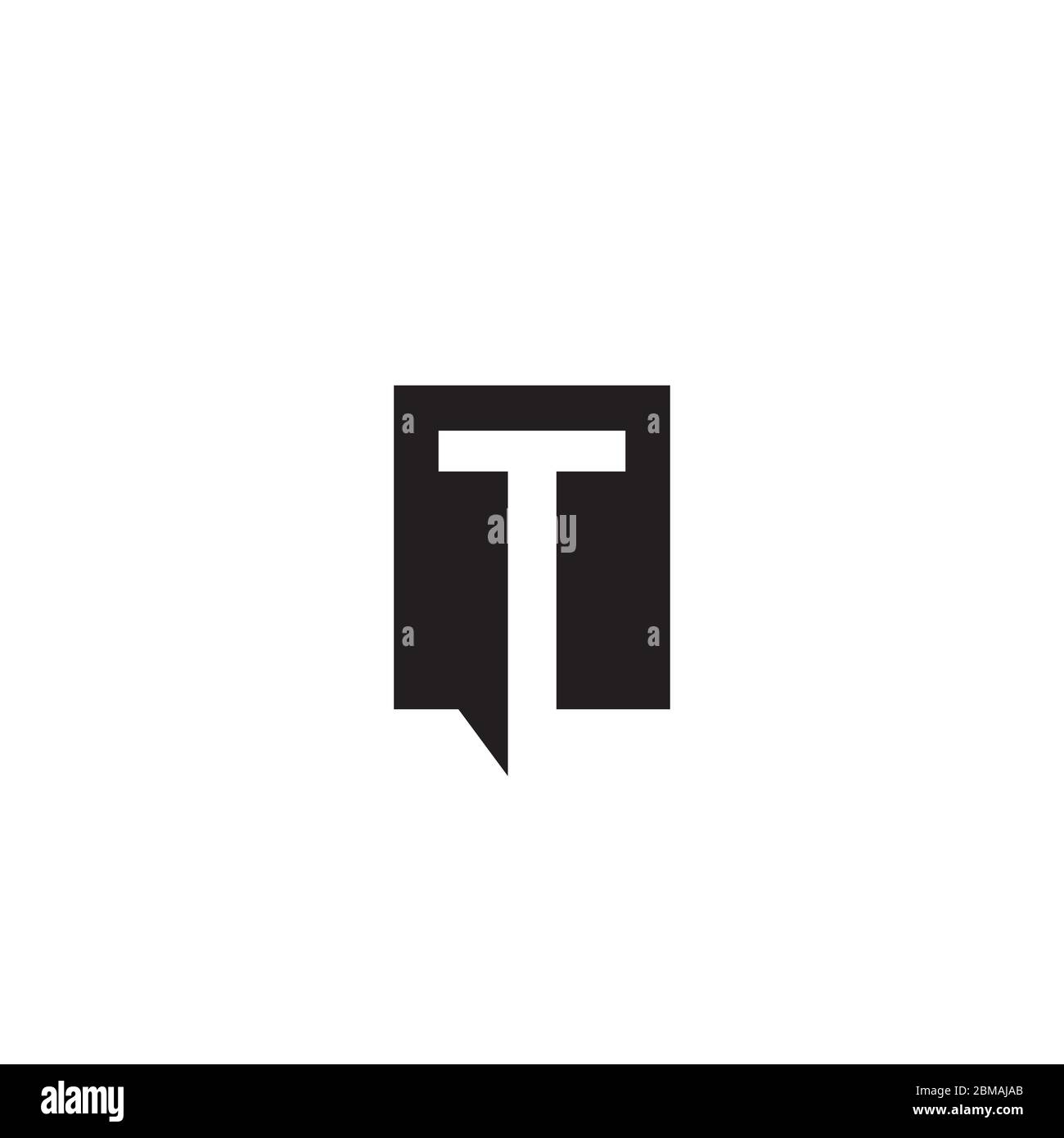 T negative space icon vector Stock Vector Image & Art - Alamy