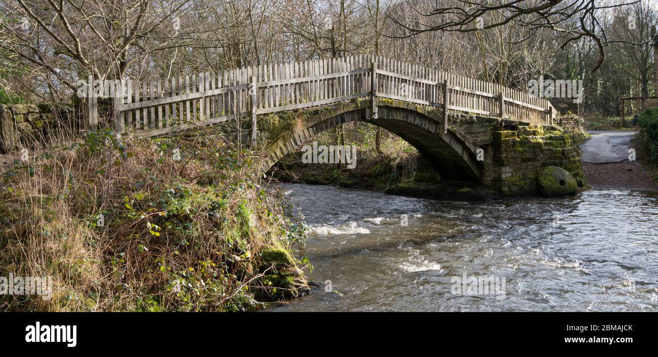 The historic Beckfoot Bridge, built in 1723 as a packhorse bridge ...