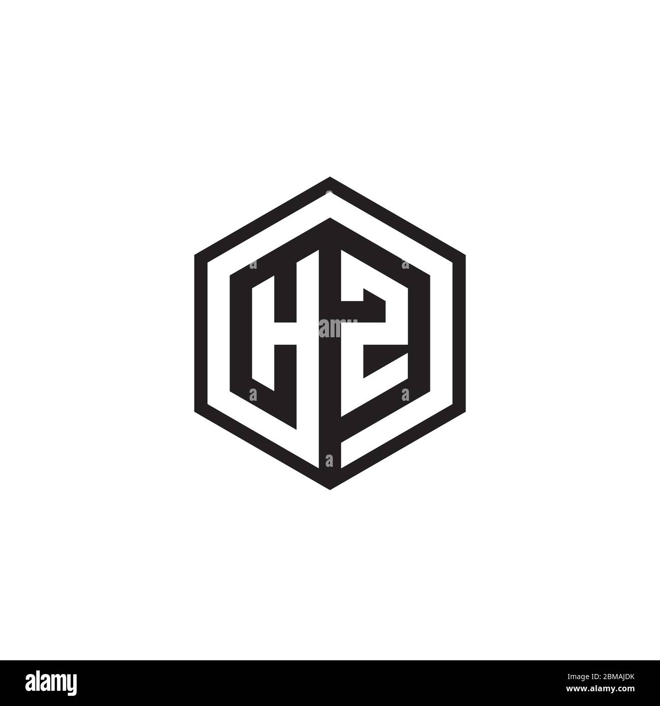H Z hexagon letter logo design concept Stock Vector Image & Art - Alamy