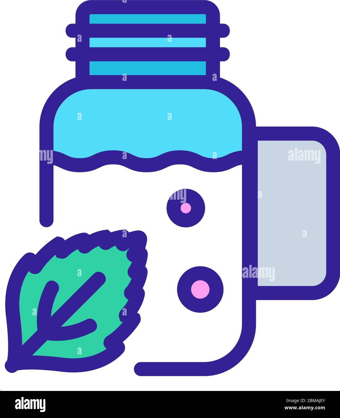 peppermint extract in bottle icon vector outline illustration Stock ...