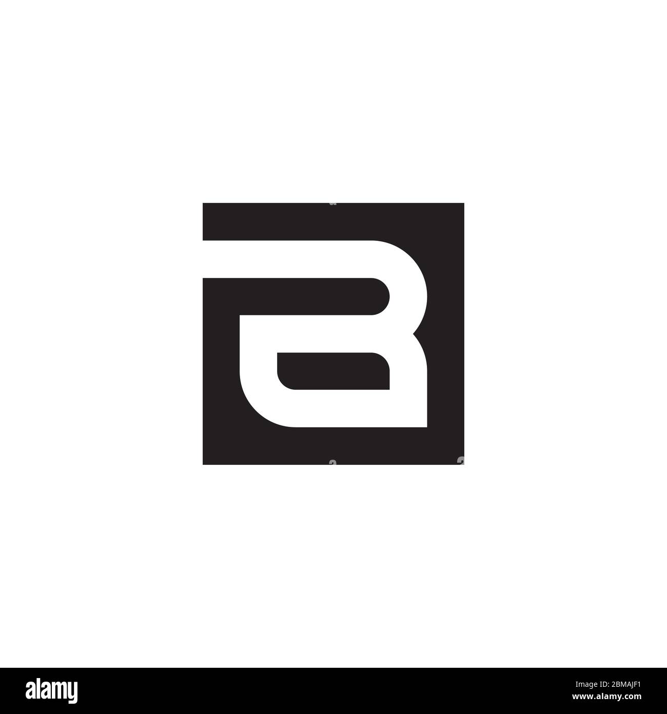 letter B negative space on square design vcetor Stock Vector Image ...